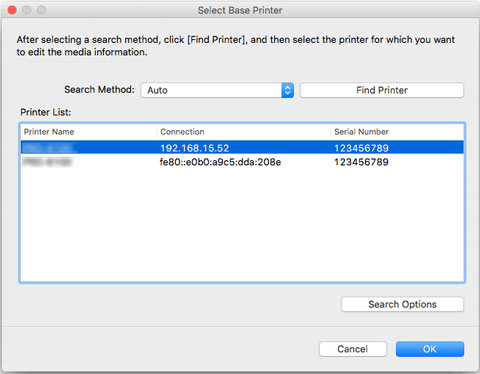 Canon : imagePROGRAF Manuals : Mac OS Software : Media Configuration Tool Guide : Changing the ...
