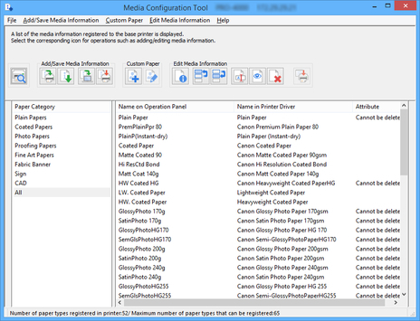 Canon:imagePROGRAF Manuals:Windows Software:Media Configuration Tool ...