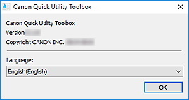 Canon : Priročniki za naprave Inkjet : Preverjanje različice – Quick Utility Toolbox