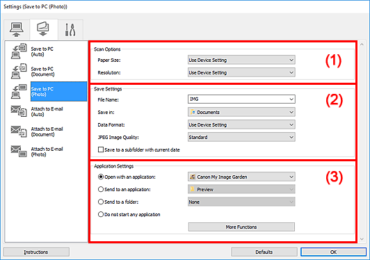 Canon : PIXMA Manuals : TS6000 series : Settings (Save to PC (Photo ...