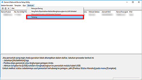 Canon : Petunjuk : Memeriksa Versi - Wi-Fi Connection Assistant